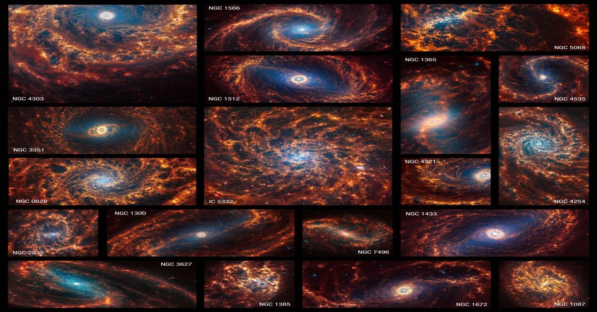 NASA releases images of 19 spiral galaxies from space telescope ...