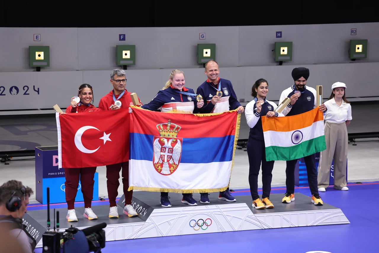 Turkish duo claims silver in 10m air pistol mixed at Paris 2024 ...