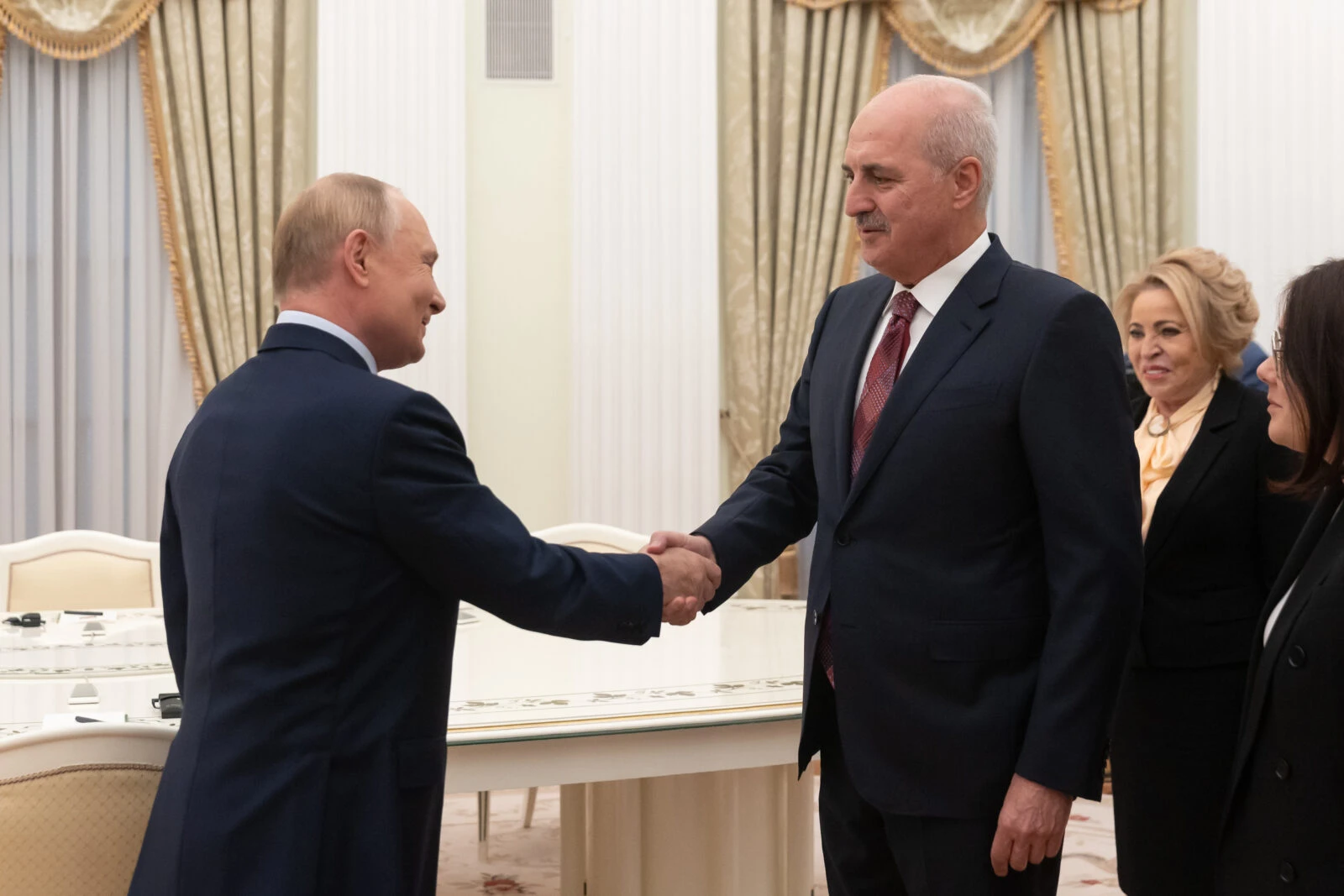 Turkish Parliament Speaker Kurtulmus discusses ties with Putin in ...