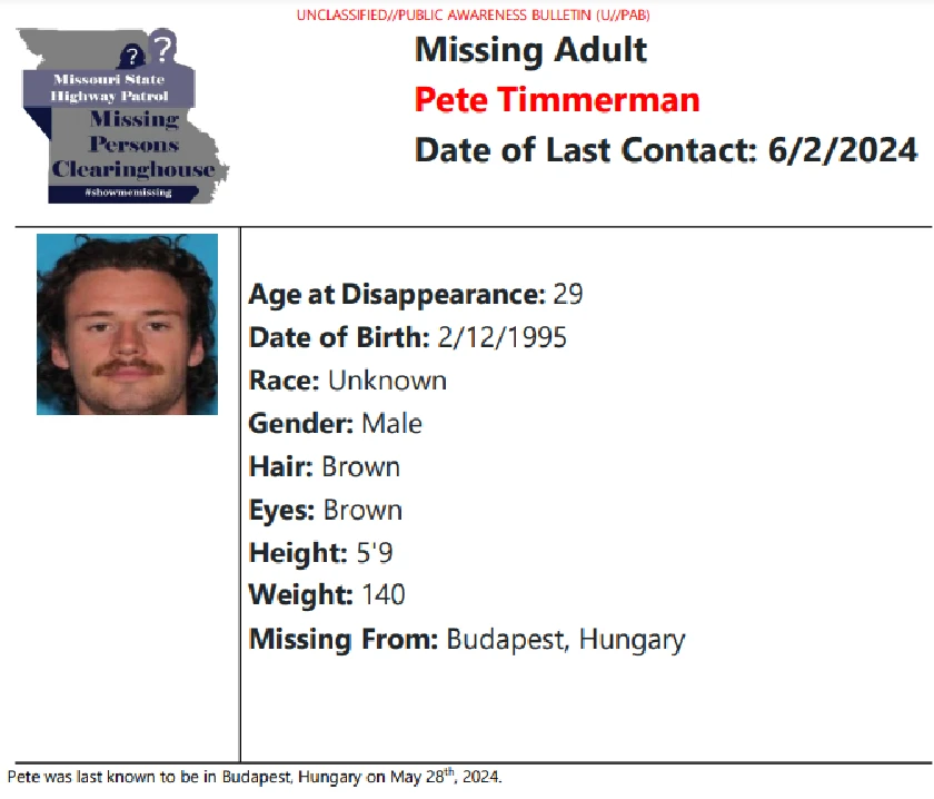 Missing American citizen Travis Pete Timmerman reportedly found in ...